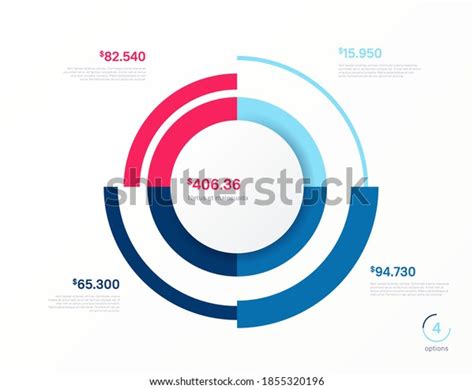 Vector Infographic Round Chart Template Four Stock Vector Royalty Free Shutterstock