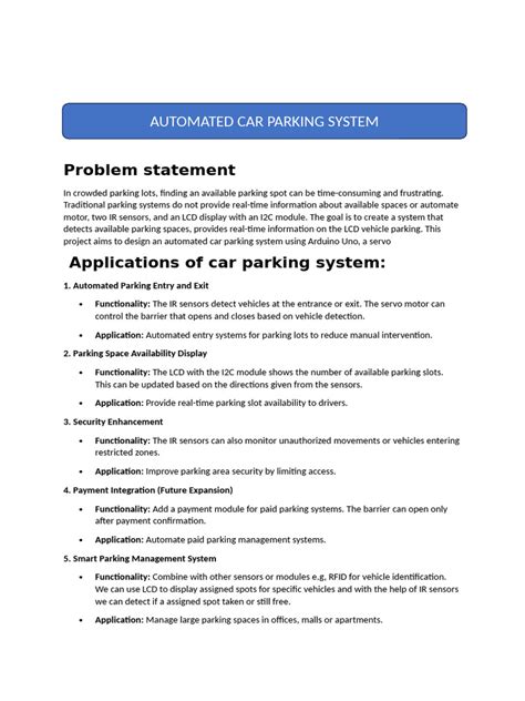 science project information pdf parking infrared