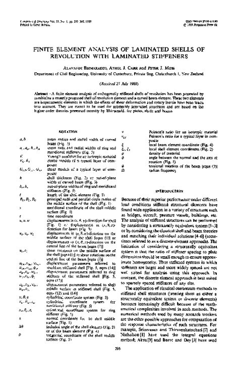 pdf finite element analysis of laminated shells of revolution with