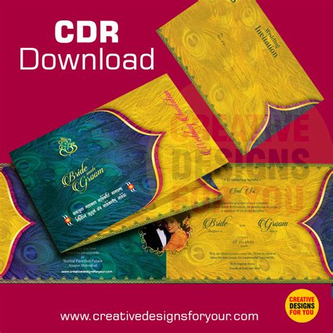 Multicolor Wedding Card Design Cdr File Download Creative Designs For You