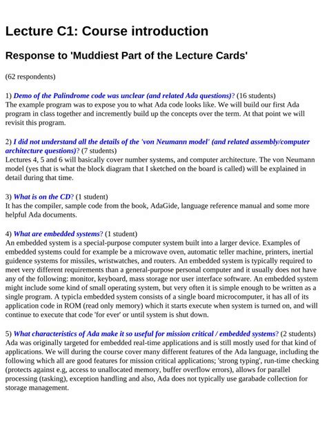 Pdf Lecture C1 Course Introduction Mit · An Embedded System Is A Special Purpose Computer