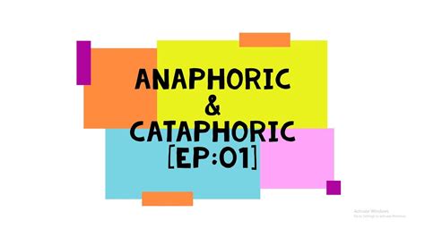 Anaphoric And Cataphoric Reference [ep 01] Youtube