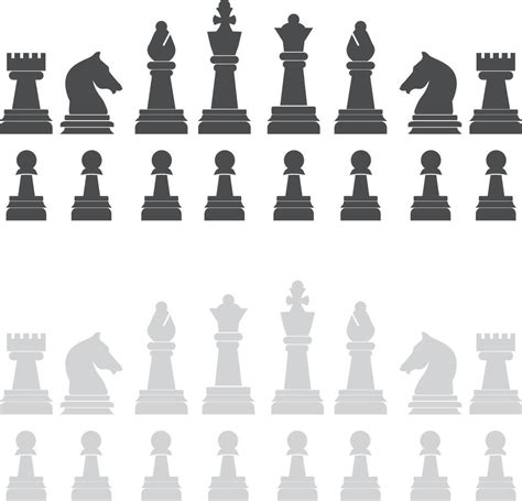 Two Rows Of Chess Pieces 40537326 Vector Art At Vecteezy