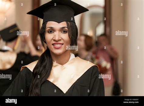 Graduate Babes Wearing Graduation Hat Stock Photo Alamy