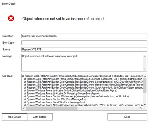 Error When Clicking Select Attributes Issue Rappen FetchXMLBuilder GitHub