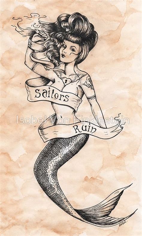 Mermaid Pin Up Tattoo