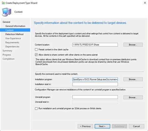 Mass Deployment Through SCCM Windows GoodSync