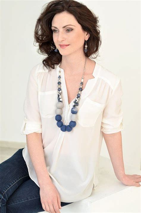 Купить Бусы Жемчужный деним синий жемчужный бусы бусы из войлока войлочные бусы Бусы