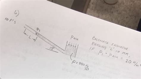 Solved CALCULATE INDICATOR READING L IN MM IF P 1 Chegg Com