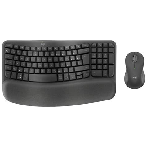 Logitech Wave Keys Mk670 Wireless Optical Ergonomic Keyboard And Mouse Combo Graphite French