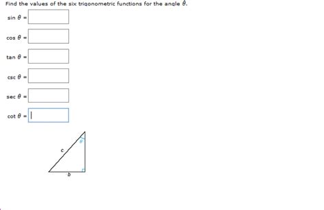 Solved Find The Values Of The Six Trigonometric Functions Chegg Com