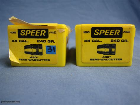 44 Caliber Swc Lead Bullets 209 Aaci Hard Cast 131 Speer Cold Formed