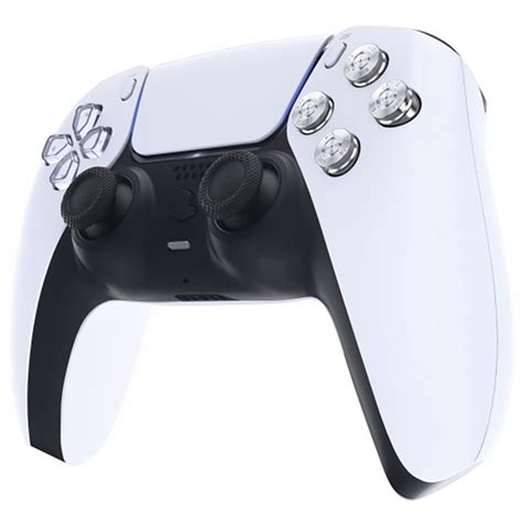 PS Dualsense Controller Metal ABXY Bullet Buttons SILVER