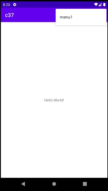 Android Actionbar Menu