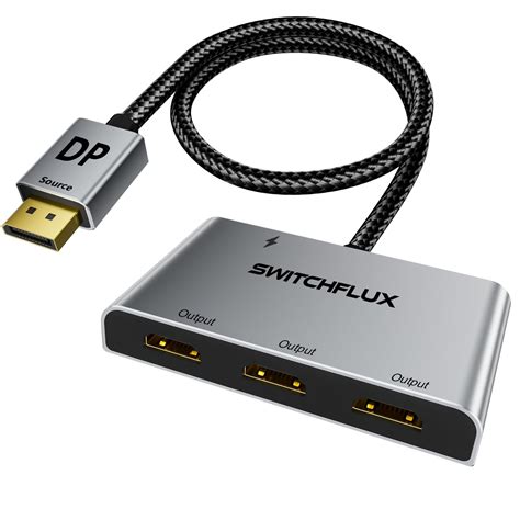 Switchflux Displayport To Hdmi Splitter For 3 Monitors Adapter 4k 60hz Hdmi Splitter Extended