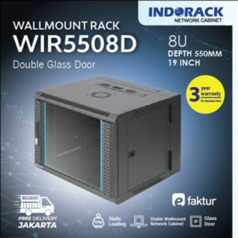 Jual Wallmount Rack Indorack Wir5508d 8u 550mm 19 Inch Double Glass