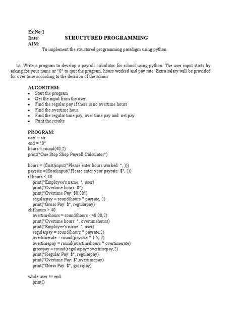 Ex 1 3 Without Output Pdf Class Computer Programming Subroutine