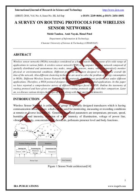 pdf a survey on routing protocols for wireless sensor networks bimal patel