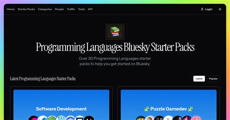 Programming Languages Bluesky Starter Packs 31 Lists • Jul 2025