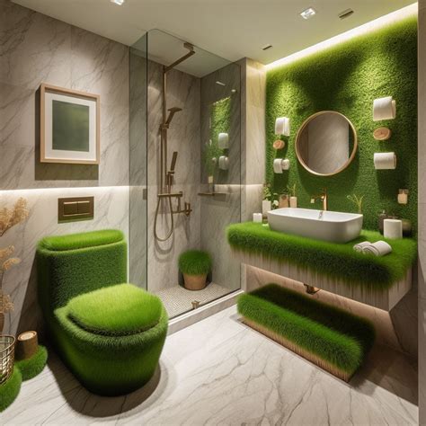 Embrace Nature Indoors Elevate Your Space With A Grass Themed Bathroom