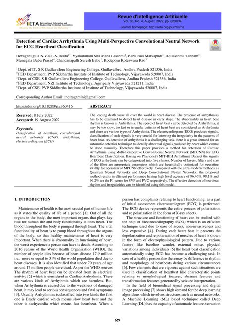 pdf detection of cardiac arrhythmia using multi perspective