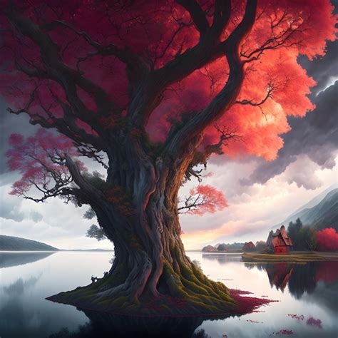 Premium Ai Image Fantasy Tree