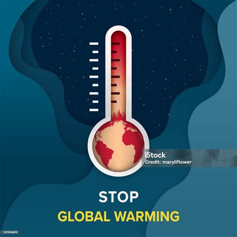 지구 온난화와 기후 변화 개념 파도 효과와 별과 공간 배경에 온도계 내부 지구 행성을 굽기 벡터 일러스트레이션 0명에 대한 스톡 벡터 아트 및 기타 이미지 Istock
