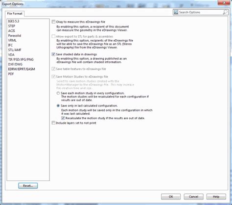 File Save As Save As Type Edrawings Options 2016 Solidworks