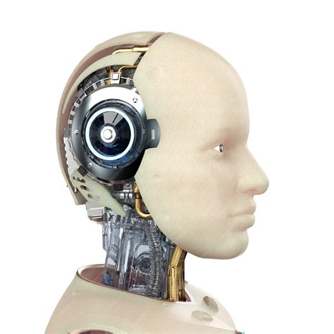 premium photo 3d rendering ai robot with human skin isolated on white