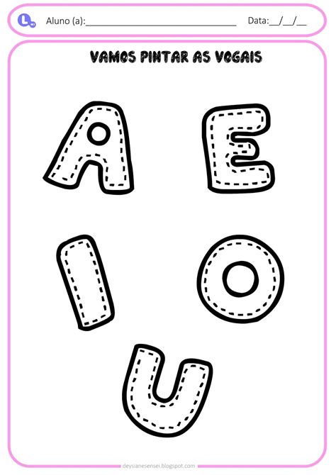 Desenhos Para Colorir Vogais Braincp