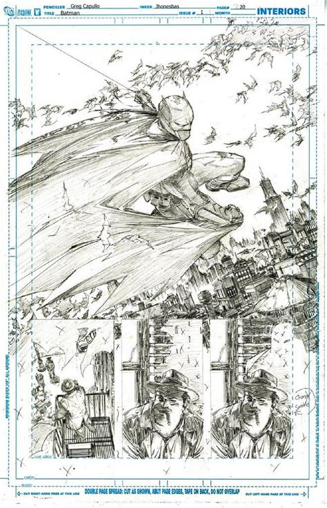 Greg Capullo Batman Pencils Mans Face And Neck Original Artwork