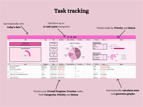 To Do List Excel Template Digital Daily And Weekly Schedule Planner Checklist Task Tracker