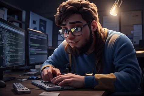 Premium Photo Professional Programmer Engineer Writing Code