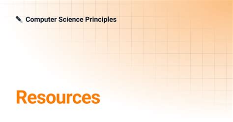 Resources Computer Science Principles