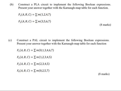 solved b construct a pla circuit to implement the