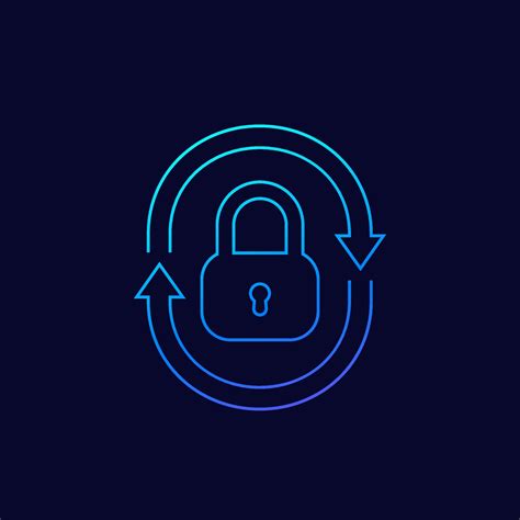 security icon with lock and arrows thin linear 2331524 vector art at