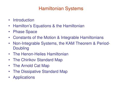Ppt Hamiltonian Systems Powerpoint Presentation Free Download Id