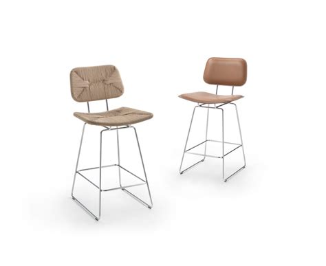 Echoes High Straw Stool With Back By Flexform Design Christophe Pillet