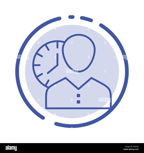 Clock Hours Man Personal Schedule Time Timing User Blue Dotted