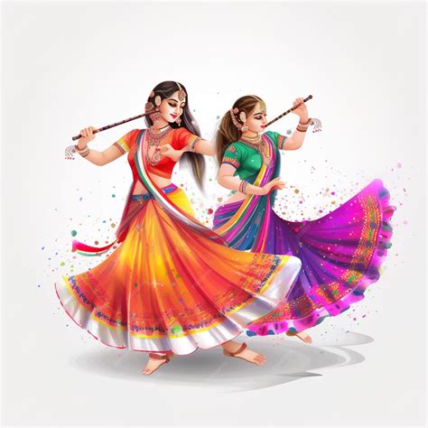 Premium Photo Dandiya Night Celebration On Navratri