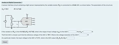 Solved Analog To Digital Conversion A Sensor Interface Chegg