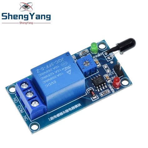 Tzt Ir 적외선 화염 감지 센서 모듈 화재 경보 센서 릴레이 모듈 아두이노용 1 채널 5v 12v 활성 구성 요소