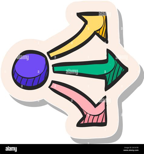 Hand Drawn Propagate Arrows Icon In Sticker Style Vector Illustration Stock Vector Image And Art