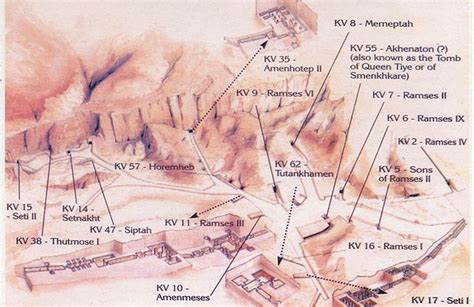 Valley Of The Kings Map Tombs Location And Facts Nile Valley Map