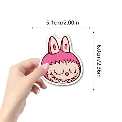 55개 Labubu 웃긴 만화 스티커 십대 노트북 방수 비닐 데칼 성인 물병 여행 가방 전화 케이스 스케이트보드 범퍼 낙서 데칼용 Labubu Products