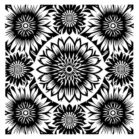 Blossom Circle Array Floral Design Svg For Cricut Silhouette