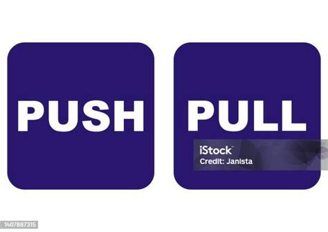 Ensemble De Panneaux Push Pull Door Icône Vectorielle Vecteurs Libres