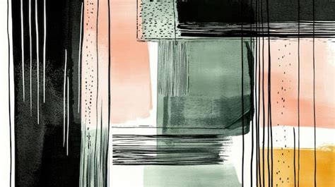 Abstract Digital Artwork Featuring Geometric Shapes And Soft Colors Premium Ai Generated Image