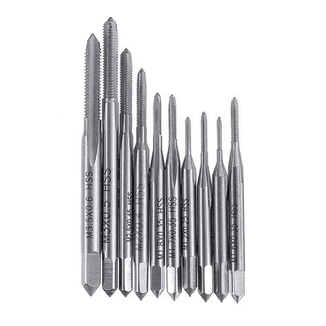 Wolfride 10 Pcs Tap Drill Set Mini Tap Set Spiral Tap Chamfer Tap Drilling Threading Hss High