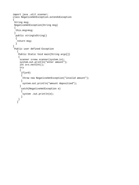 User Defined Exceptionjava C Pdf